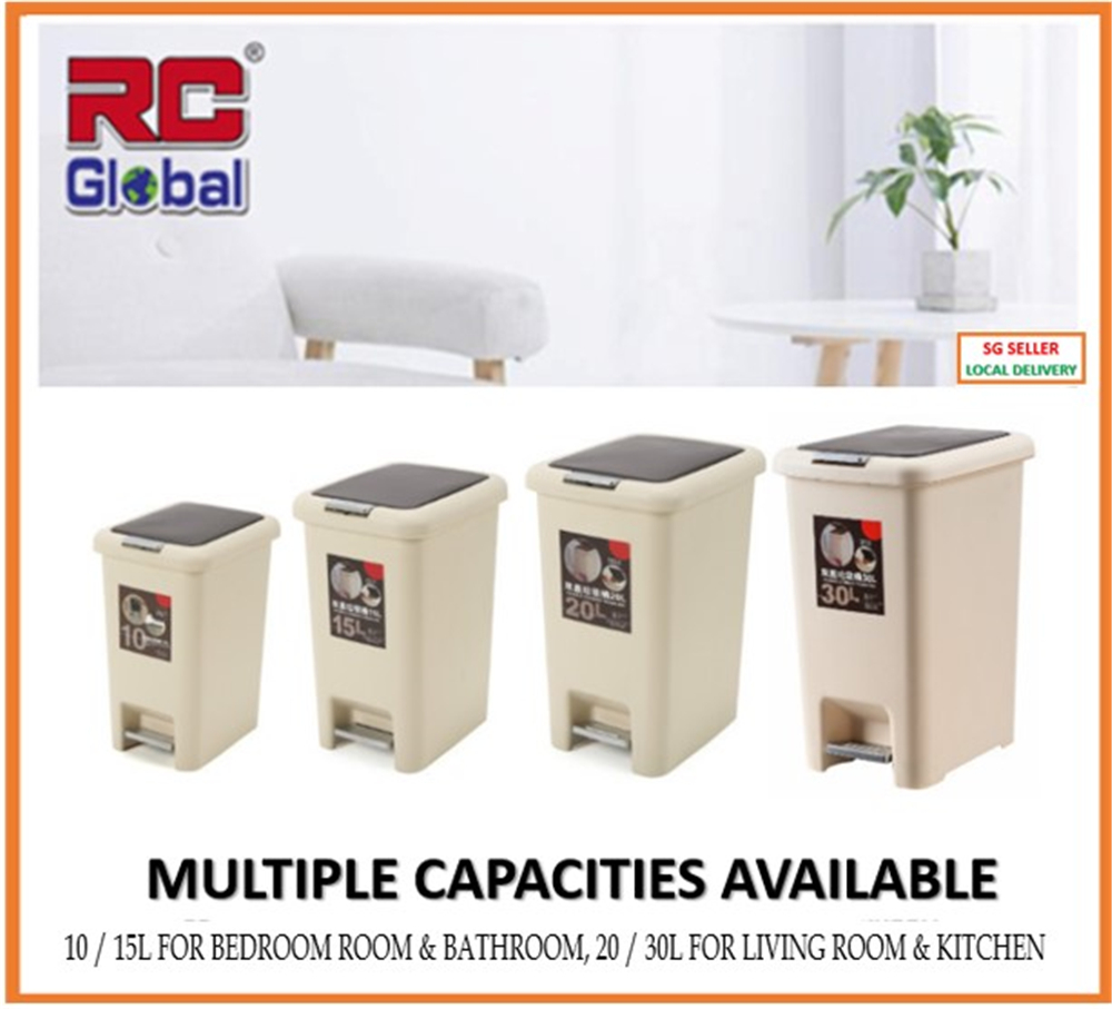 RC-Global Dustbin Rubbish/ Trash Bin / Waste bin With Cover Lid 10L ...