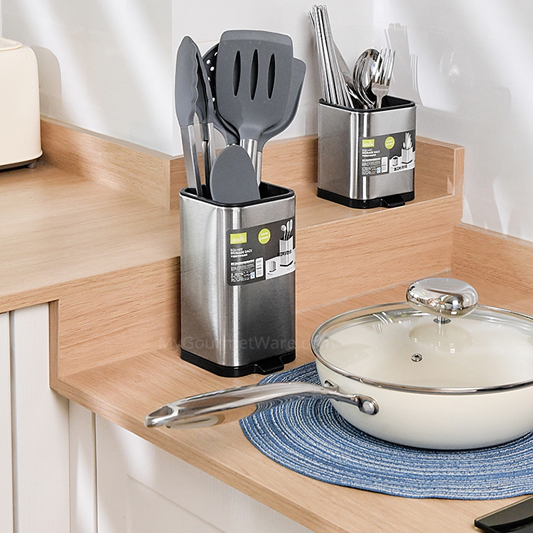 [SG Stock] Stainless Steel Kitchen Utensils Knives and Cutlery Holder ...