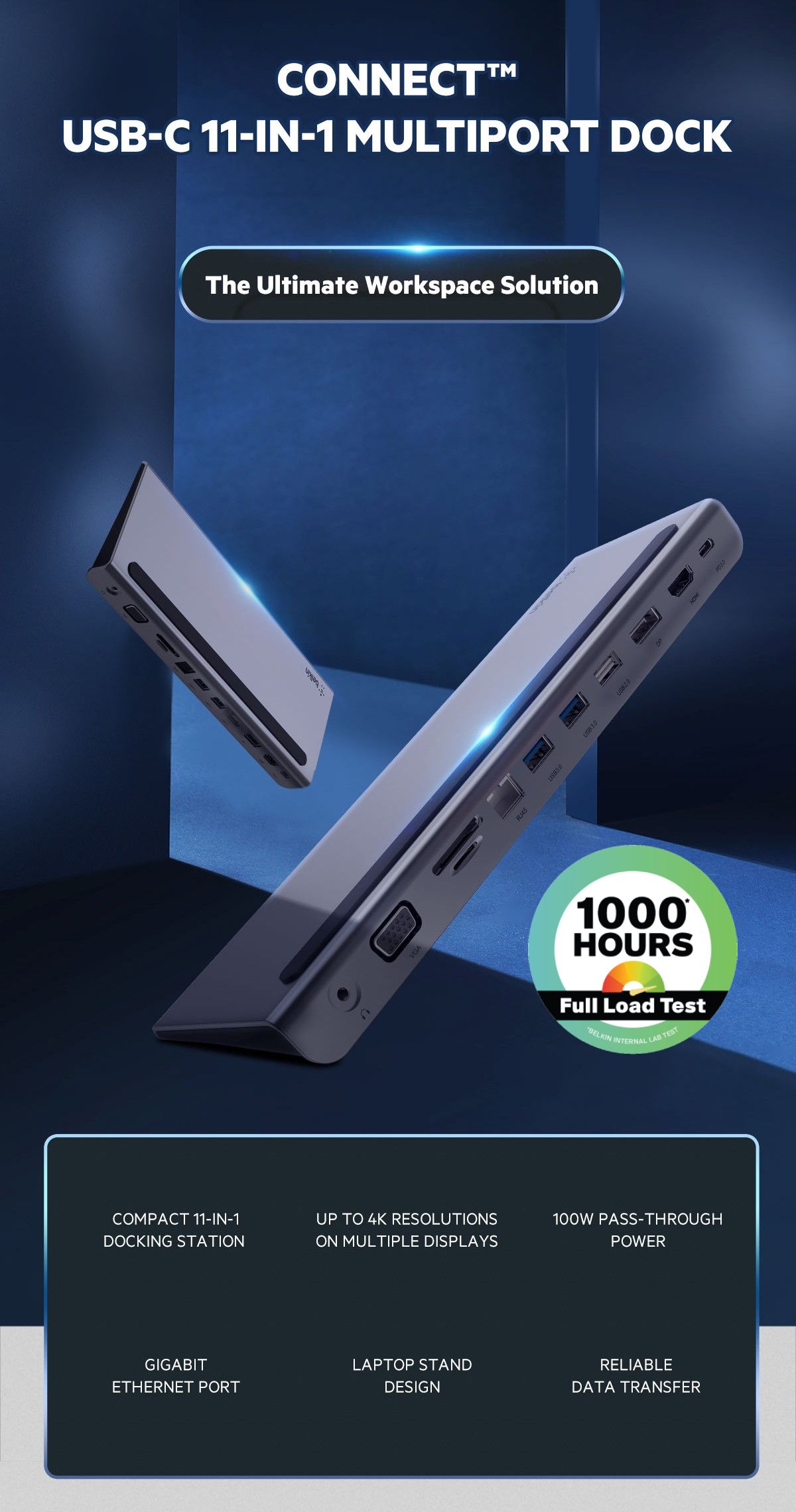 Belkin INC004btSGY Connect USB-C 11-in-1 Multiport Dock (ipad, macbook ...