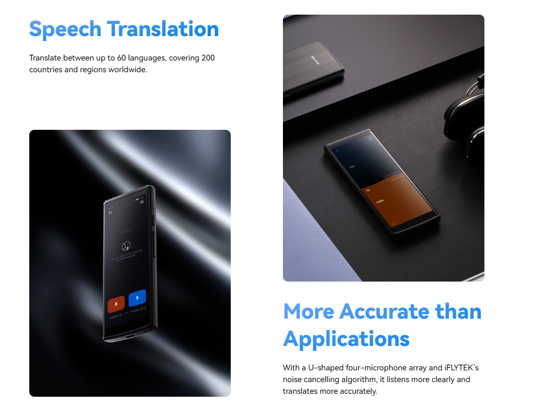 iFLYTEK Smart Translator Portable Real-time Multi-Language Speech ...