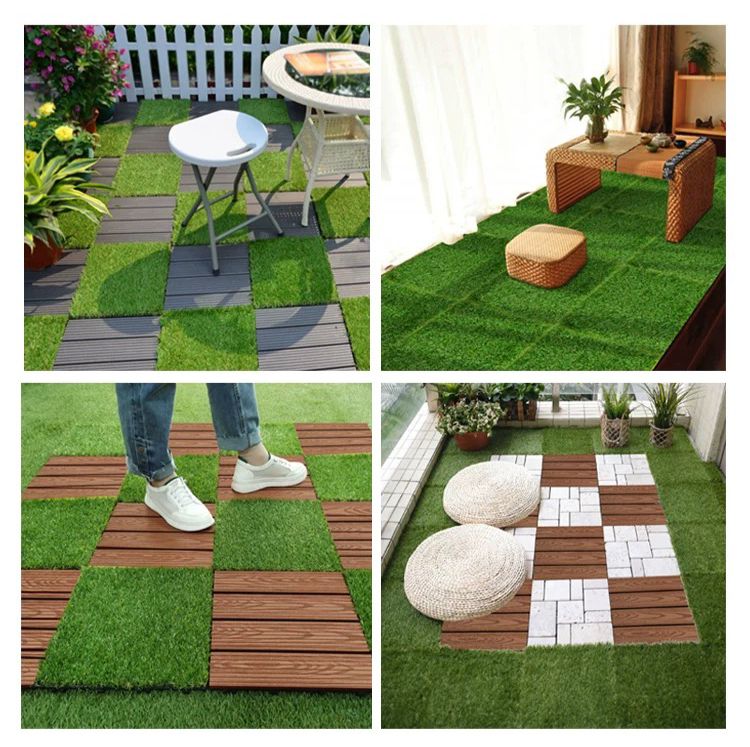 Interlocking Patio Deck Tile and Artificial Grass Tile Waterproof ...