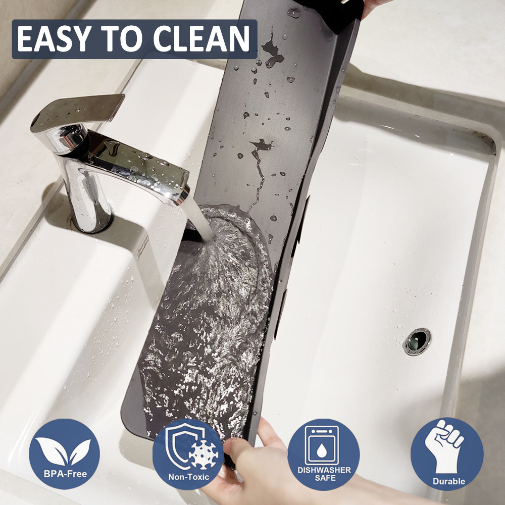[SG] Sink Water Splash Guard Silicone Sink Baffle Silicon Faucet Mat ...