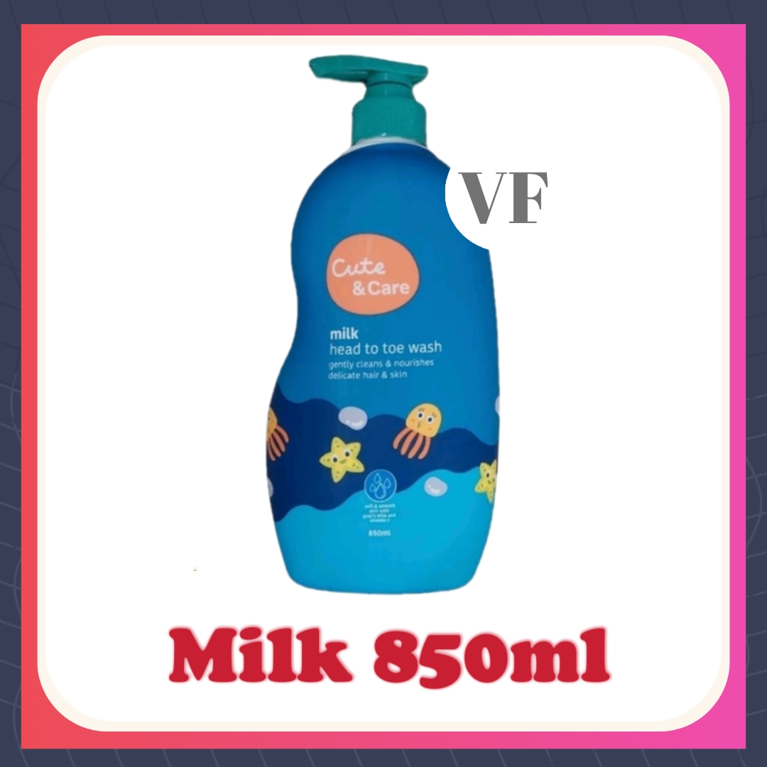 Cute & Care Head to Toe Yoghurt Shampoo 850ml/600ml Refill & Head To Toe Wash W Fragrance ...