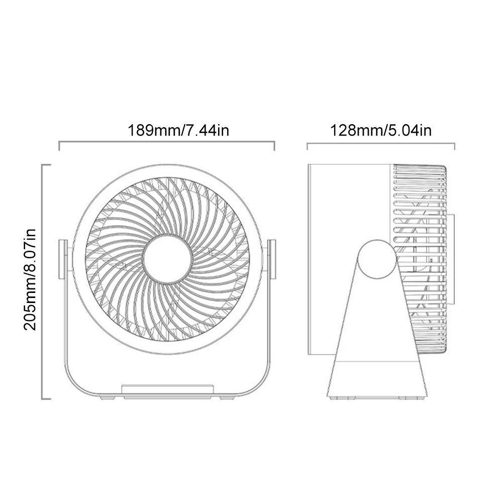 Wireless USB Rechargeable Circulation Fan Desktop Ventilation Desk ...