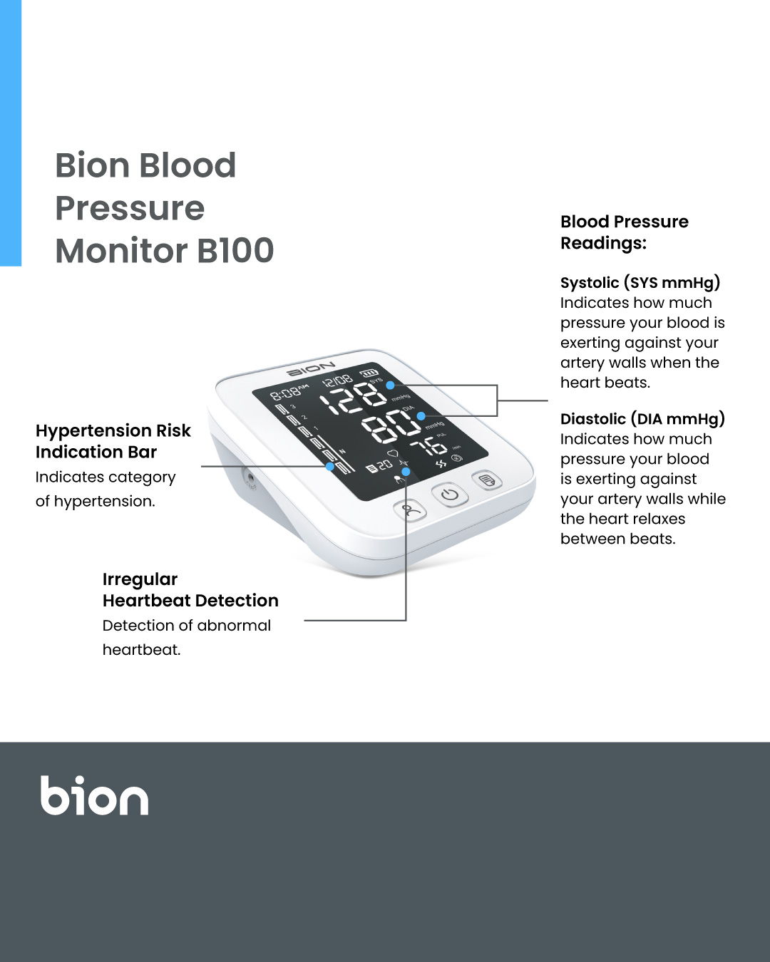 Bion Upper Arm Blood Pressure Monitor B100 | USB Power Supply Irregular ...