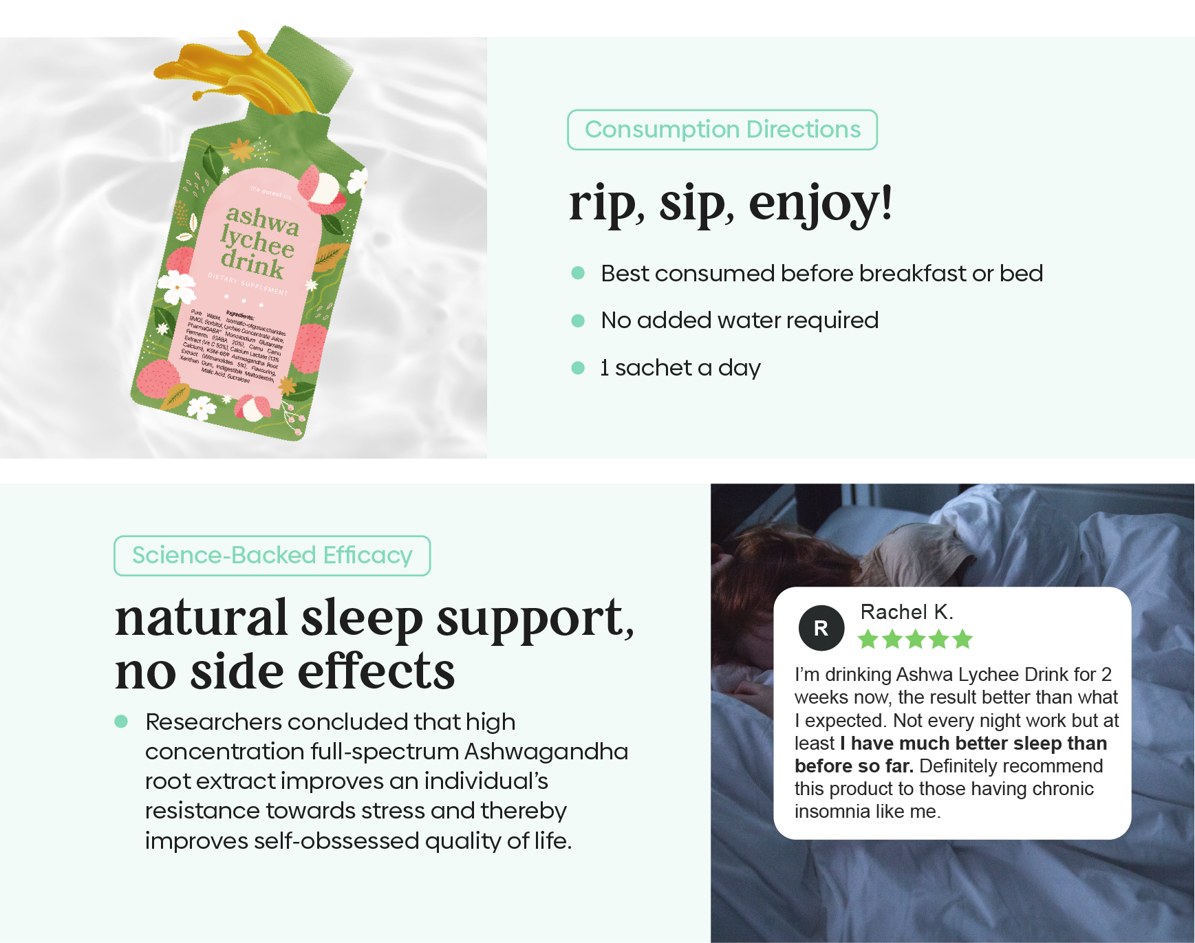 Purest Co Ashwa Lychee Drink (Natural Anxiety & Sleep Aid) | Shopee ...