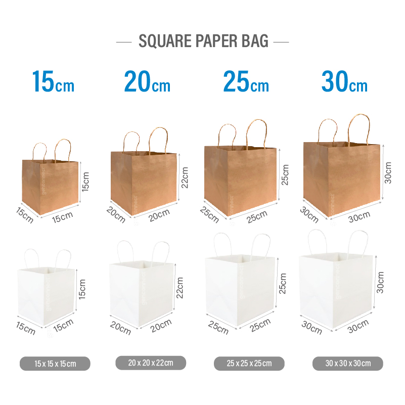 Kraft Square Paper Bag Gift bag Hari Raya Lantern Festival Gift Bags ...