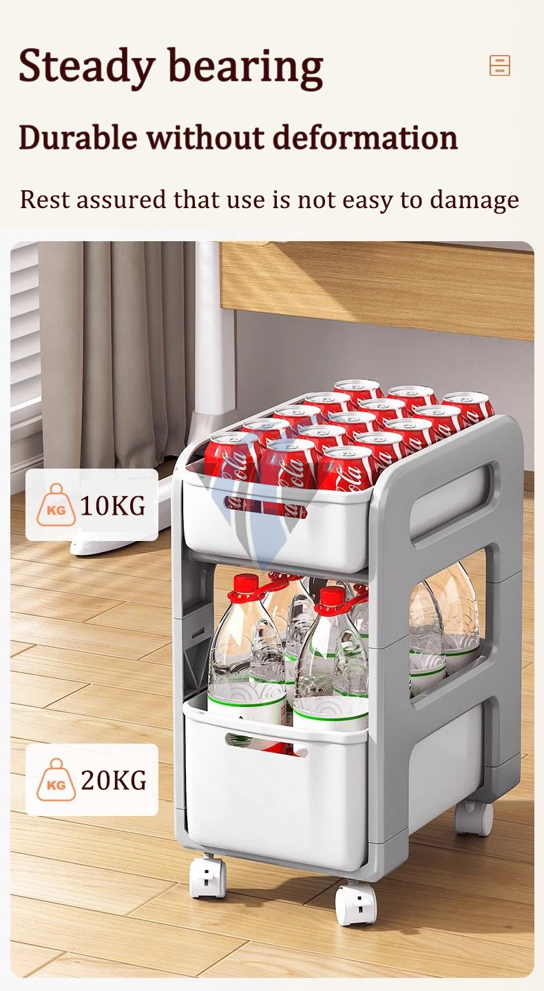 【TOP ONE】Multi-functional storage rack Wheeled bag trolley can move ...