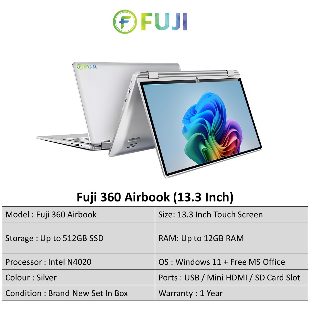 Brand New Fuji 360 Airbook Laptop | 2 In 1Touch Screen | 12GB RAM ...