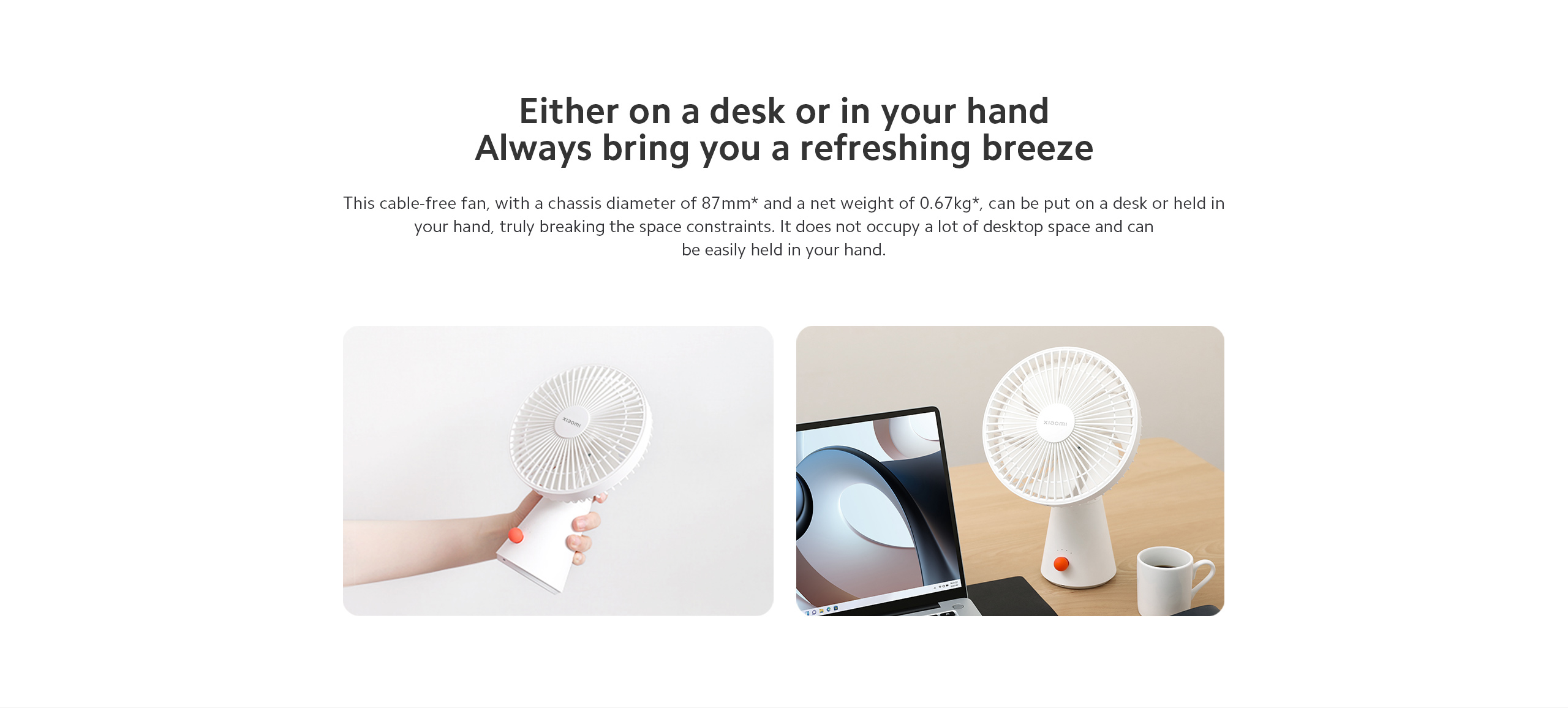 Xiaomi Rechargeable Mini Fan | Shopee Singapore