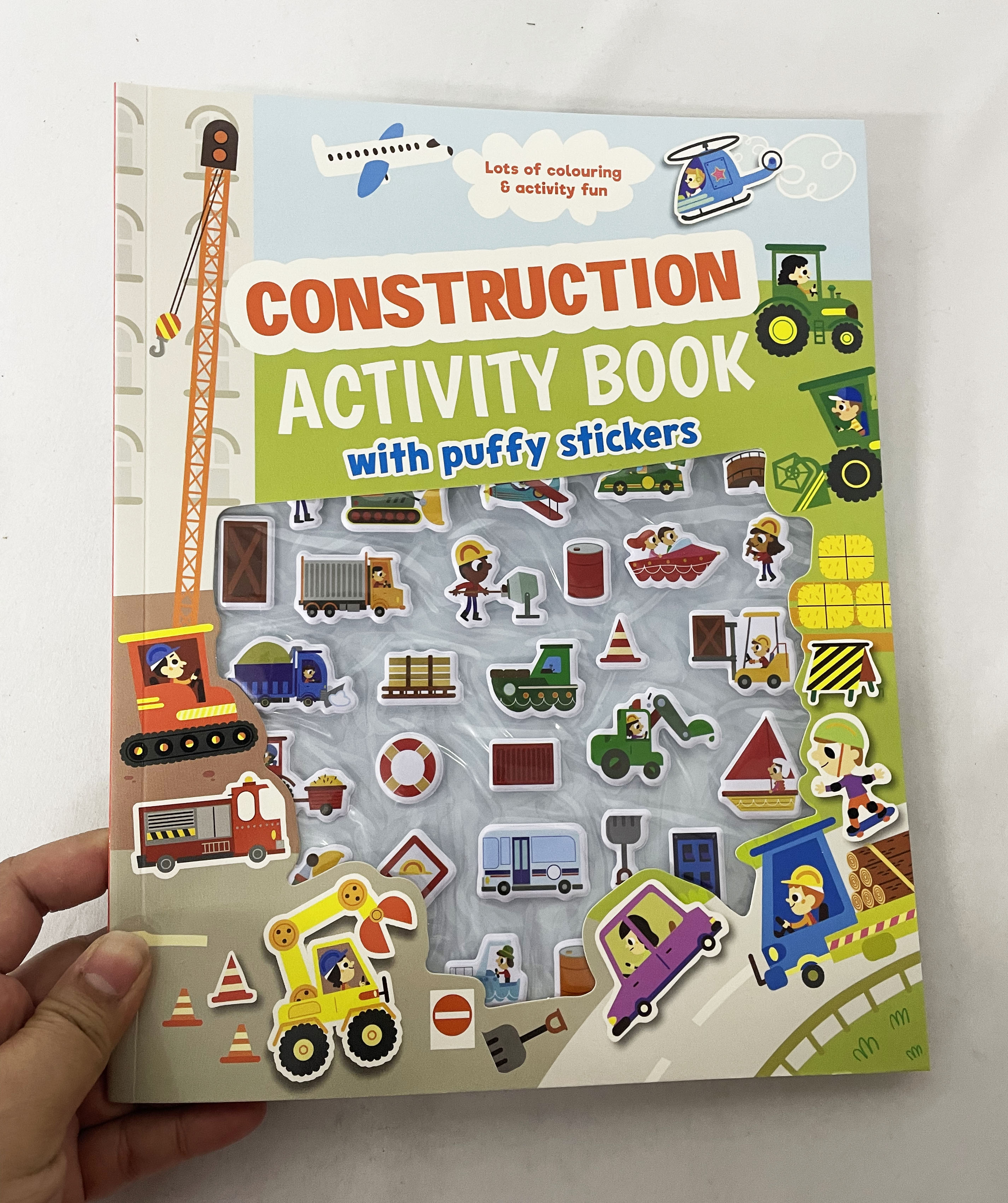 Construction Activity Colouring Book with Puffy Stickers for Kids With ...
