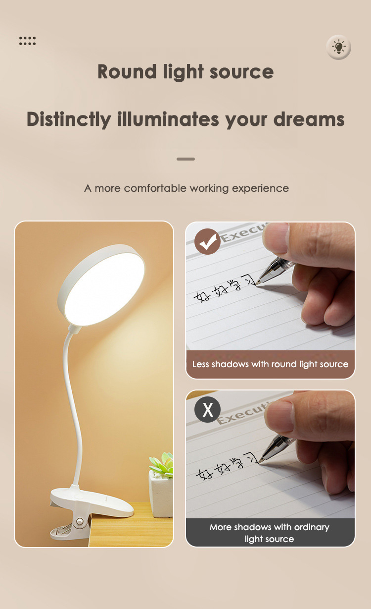 [SG Stock] Cute and Funny Desk LED Clip Lamp Reading Light Touch Table ...