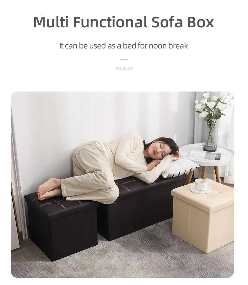 【SG Stock】Sofa Storage Stool Ottoman Foldable Bench storage stool box ...
