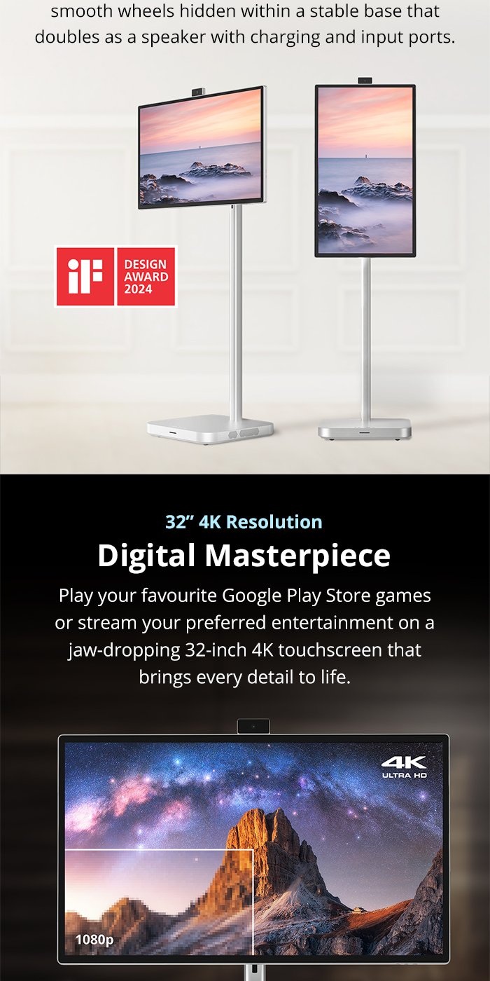 PRISM+ Roam Ultra 32 Lifestyle Smart Display| 32" Touchscreen 4K UHD ...