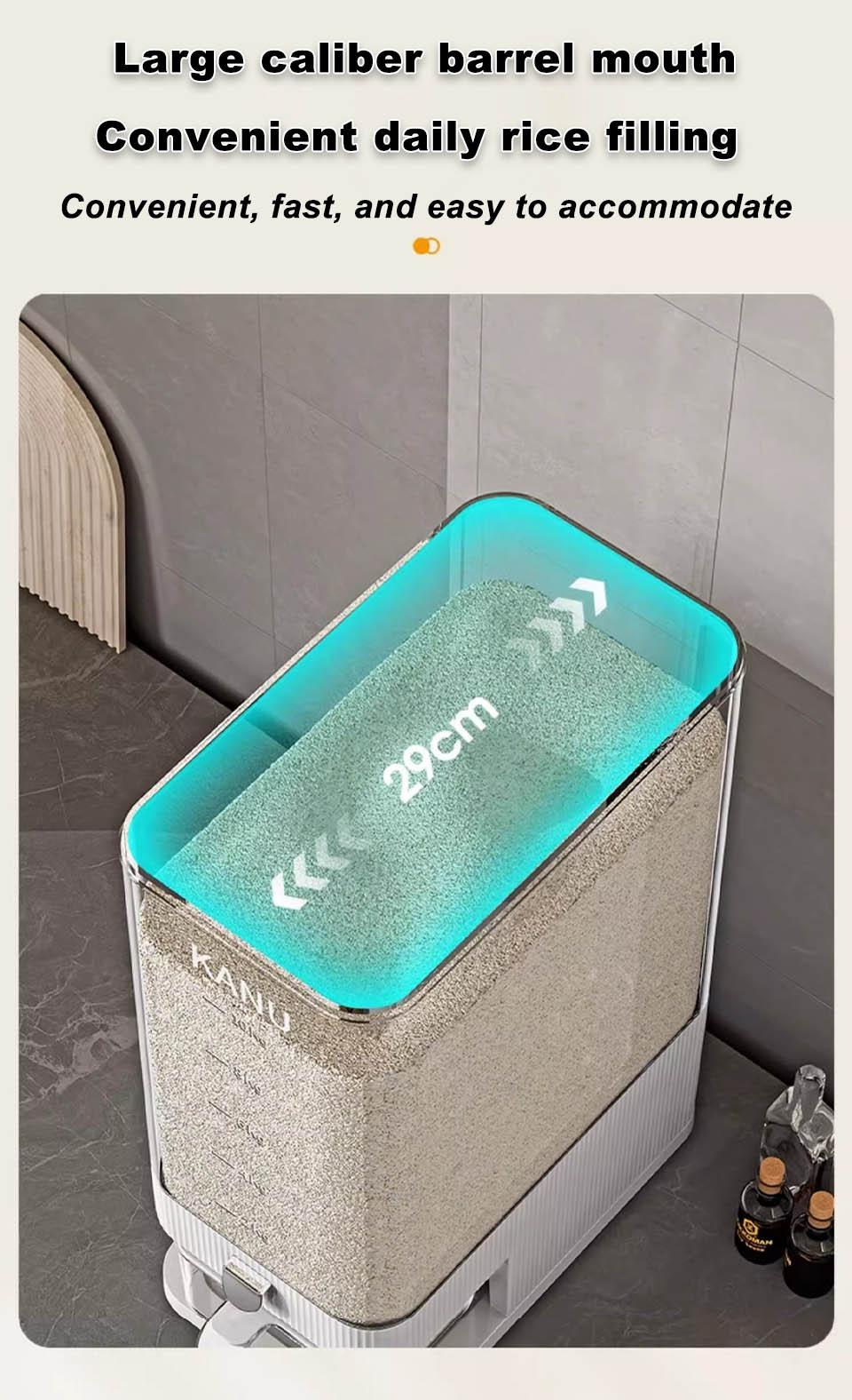 SG Stock LILI Rice Storage Box Grain Container Kitchen Cereal Rice ...