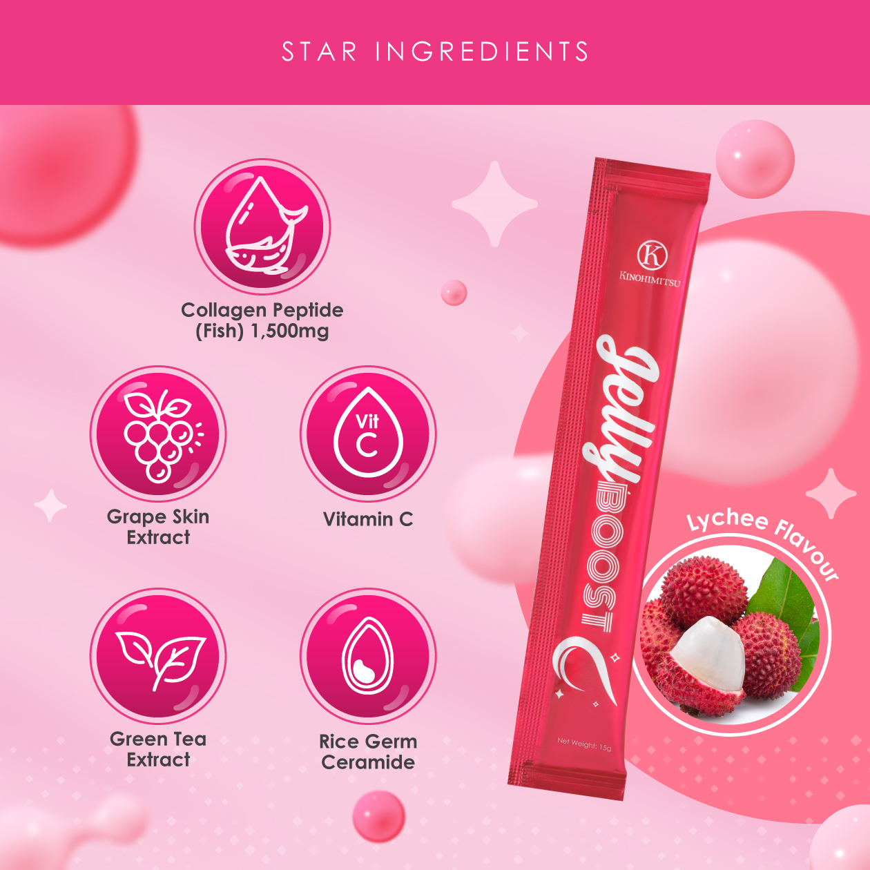 Kinohimitsu JellyBoost Collagen Inner Beauty Dietary Supplement Jelly ...