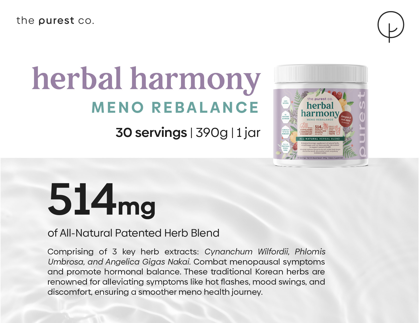 Purest Co Herbal Harmony (Natural Menopause Relief) | Shopee Singapore