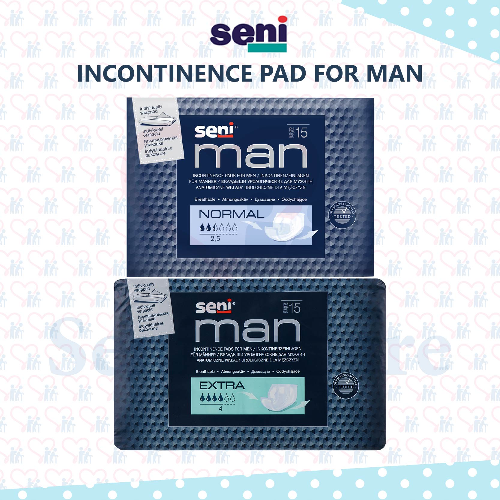 *VALUE BUNDLE* SENI CARE Incontinence Pad for Men Man - Underpad ...
