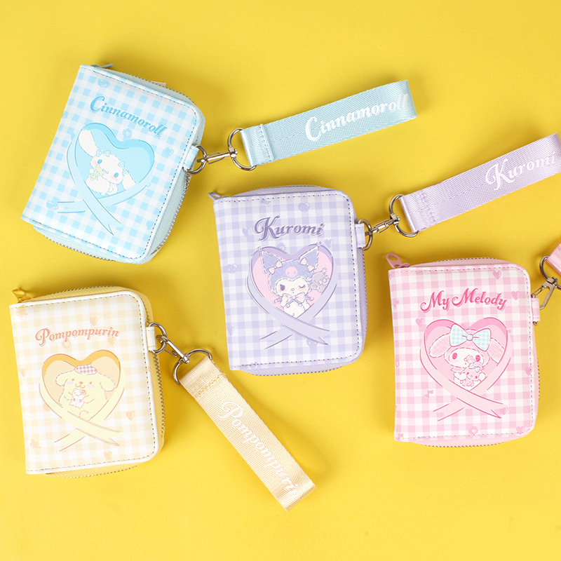 Sanrio Small Wallet Hand Strap Card Money Coin Pockets Zipper Purses ...
