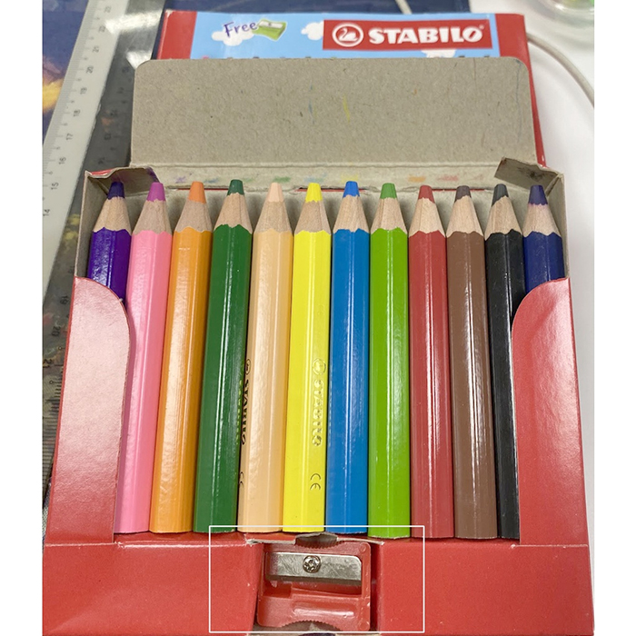 STABILO Stationery Swans Jumbo Coloured Pencils Half Length - 12 Boxes ...