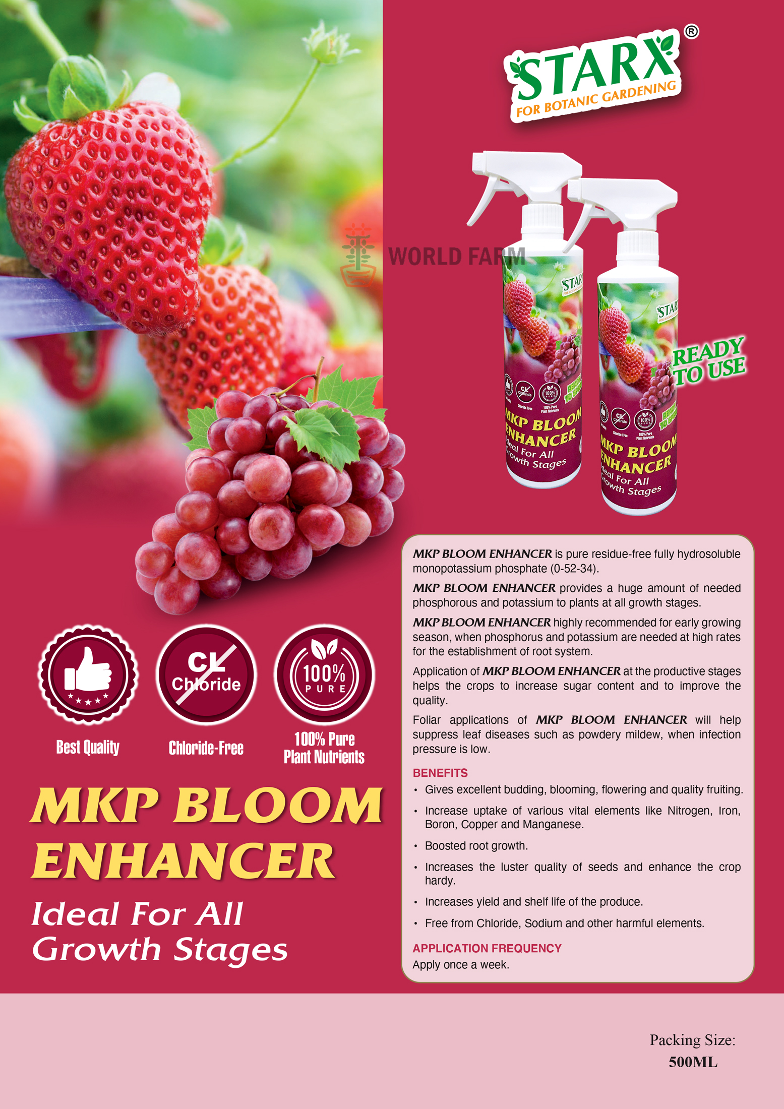 [Min. Purchase of 2] MKP Bloom Enhancer, NPK 0-52-34 Flowering and ...