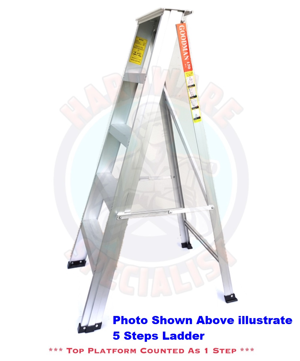 150kg Capacity Aluminum Heavy Duty A Frame Ladder 3 to 7 steps | Shopee ...