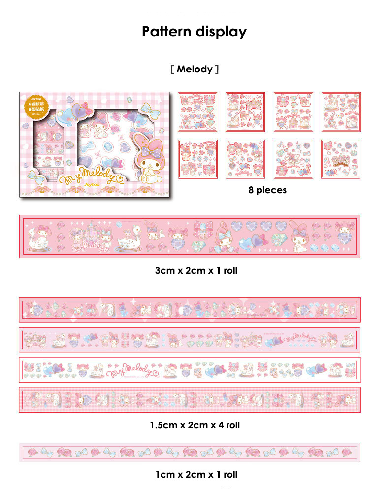 [SG Stock] Cute and Funny Cinnamoroll Melody Kuromi Sanrio Sticker Tape ...