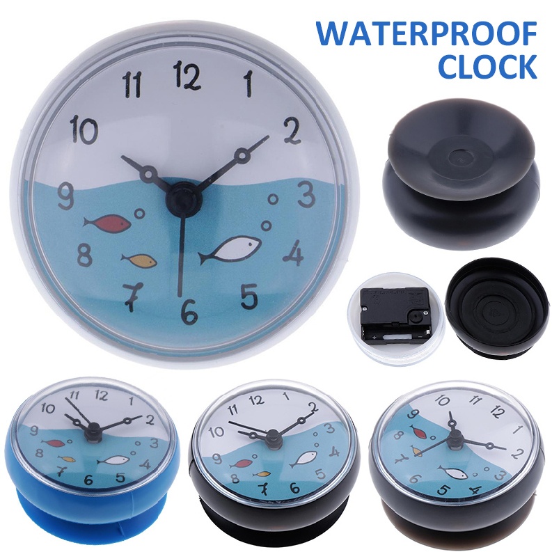 [SG] Toilet Clock Bathroom Clock Waterproof suction Cup clock kitchen ...
