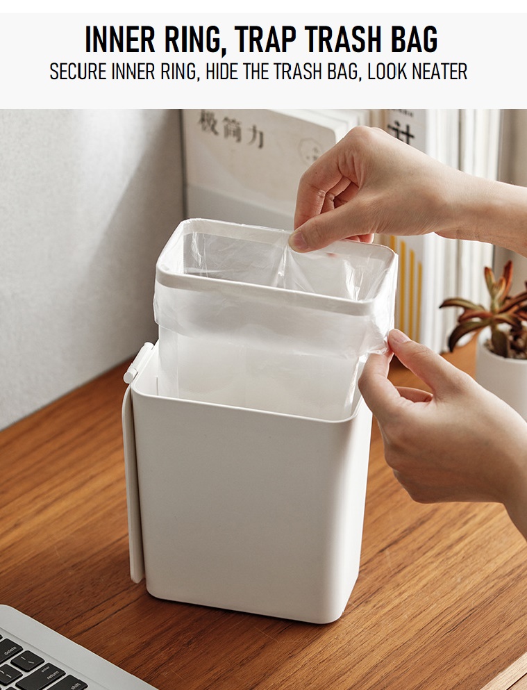 Mini Desktop Trash Bin with Flip Lid Trash Can Dustbin | Shopee Singapore