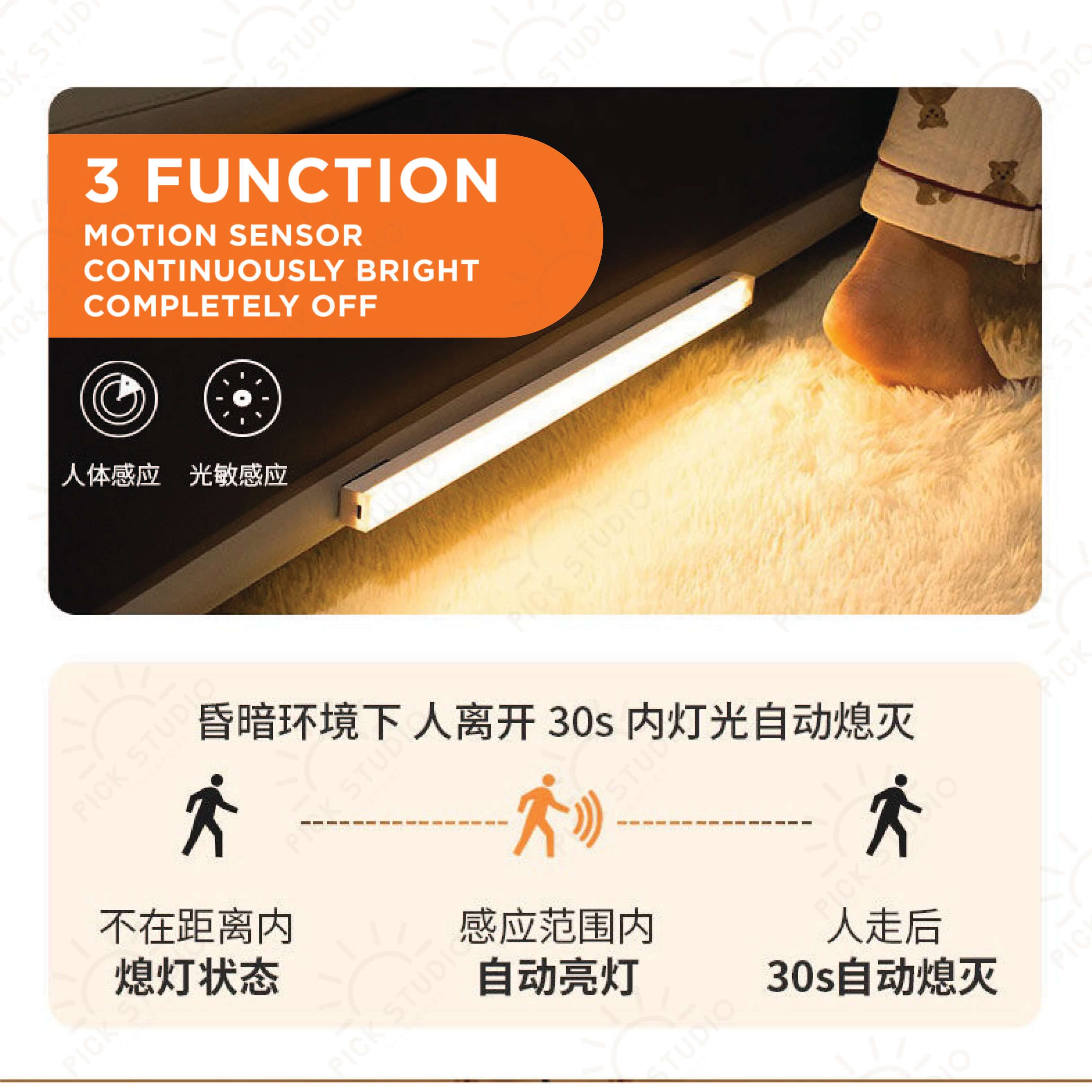[SG READY STOCK] Wireless LED Motion Sensor Light / Motion Sensor Night ...