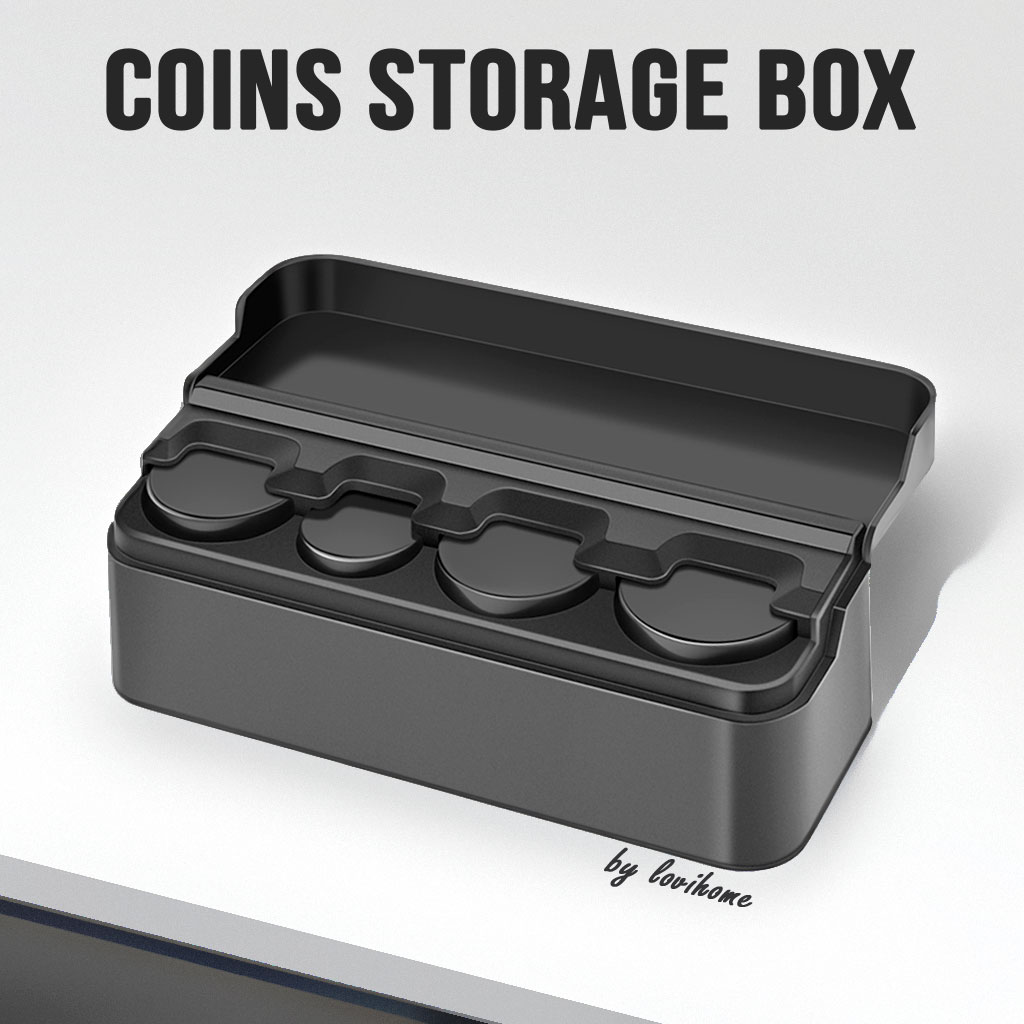 SG Ready Stock - Black Coin Storage Box - Coins Case Organiser Holder ...