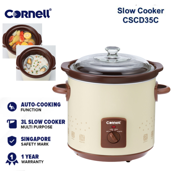 Cornell Electric Slow Cooker (3L/5L) Ceramic Pot CSC-D35C / CSC-D50C ...