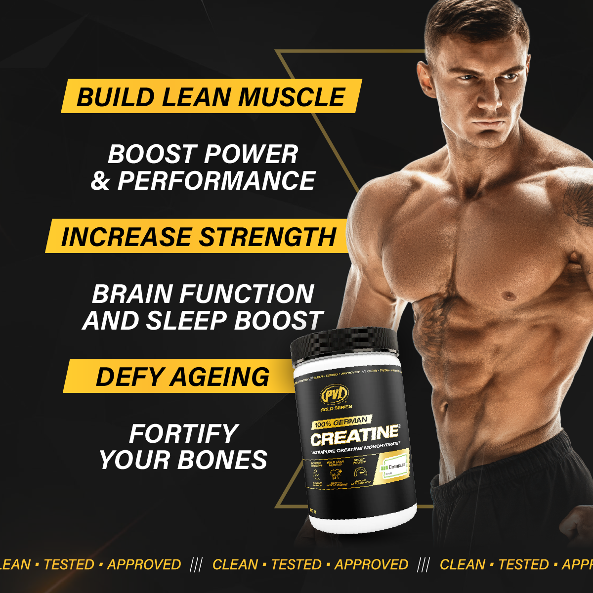 PVL 100% German Creapure Creatine Monohydrate, Build Muscle, Boost ...