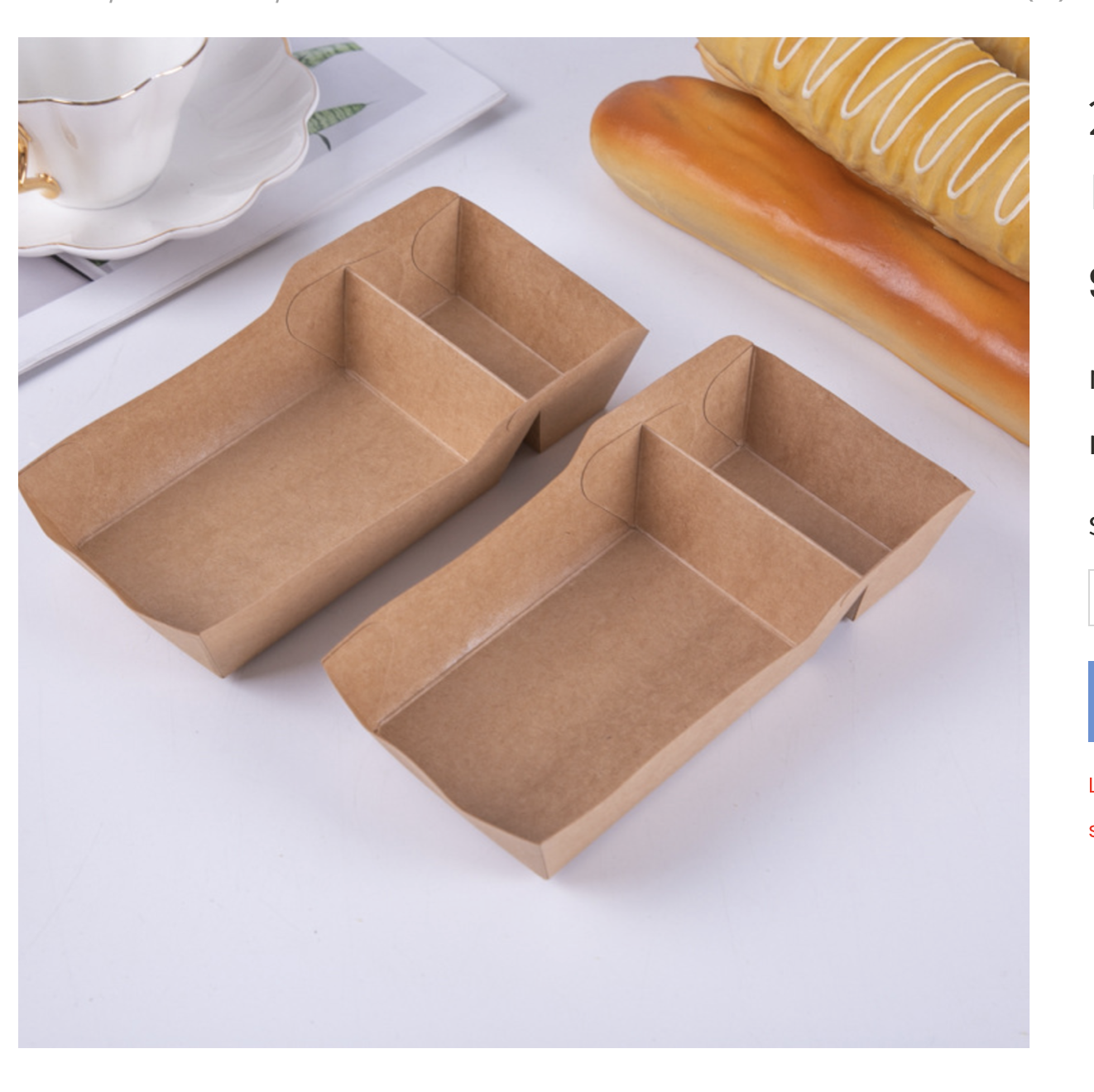 F&B Kraft Paper Disposable Two-Compartment Tray Disposable saucer/dish ...