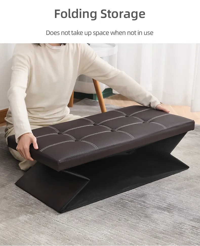 【SG Stock】Sofa Storage Stool Ottoman Foldable Bench storage stool box ...