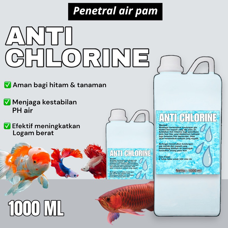 Anti Chlorine 1 Liter - Chlorine Remover for Aquarium & Pond Water ...