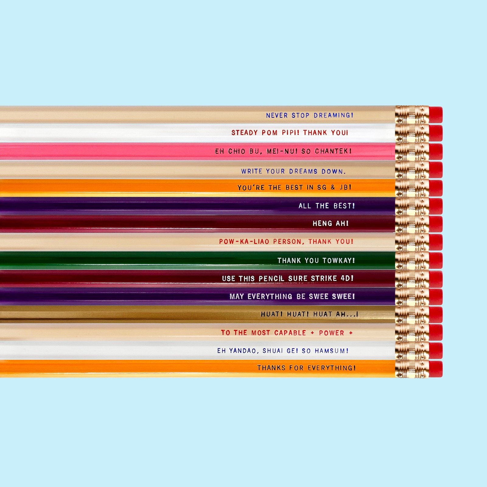 Singapore Gift Souvenir Singlish Pencil – (10 designs) Thanks / Thank ...