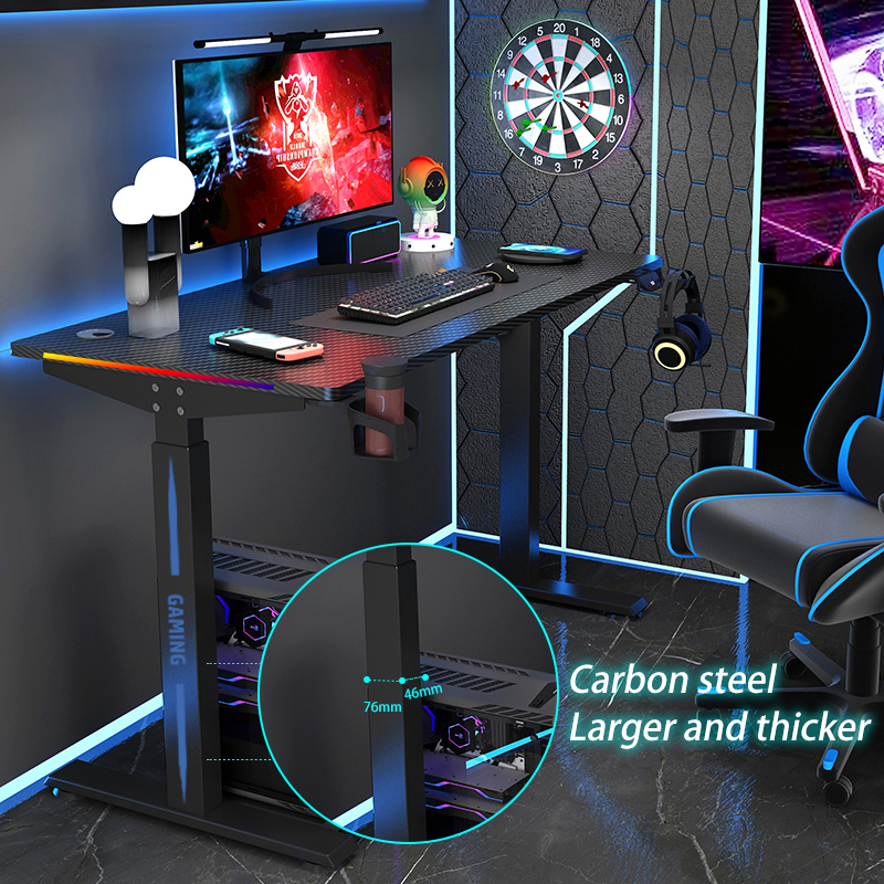 J4B Electric Height Adjustable PC Gaming Computer table RGB Light ...