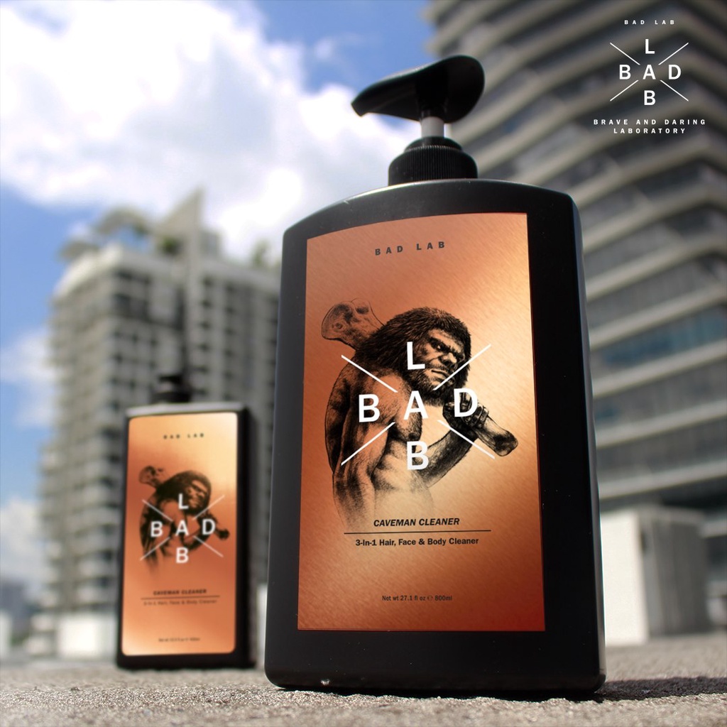 Bad Lab Caveman Cleaner 3-in-1 Hair, Face Body Shampoo 800ml | Shopee ...