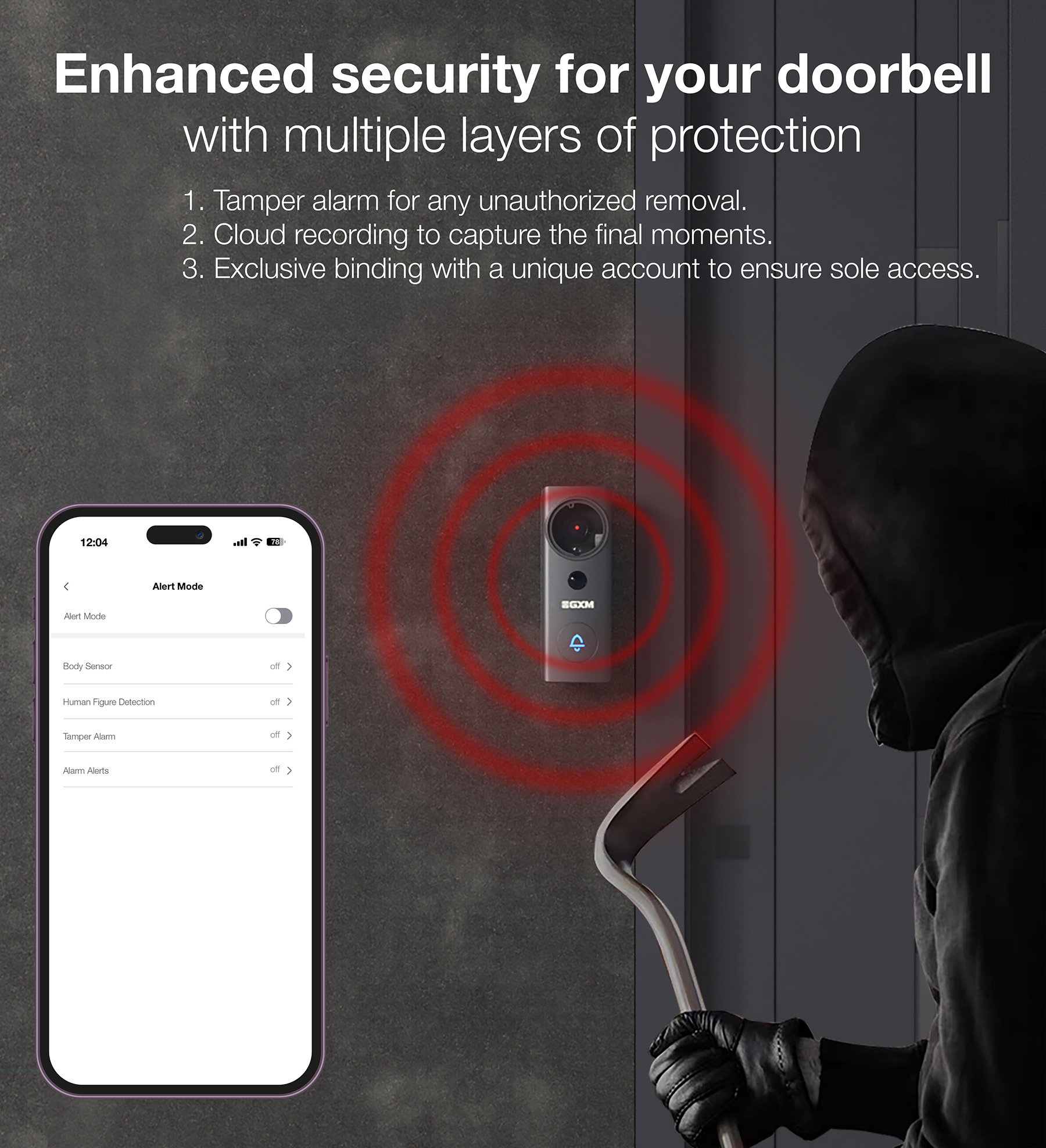 GXM 5MP 3K Smart Doorbell Camera D3 Pro Ultra HD+ Motion Detection ...