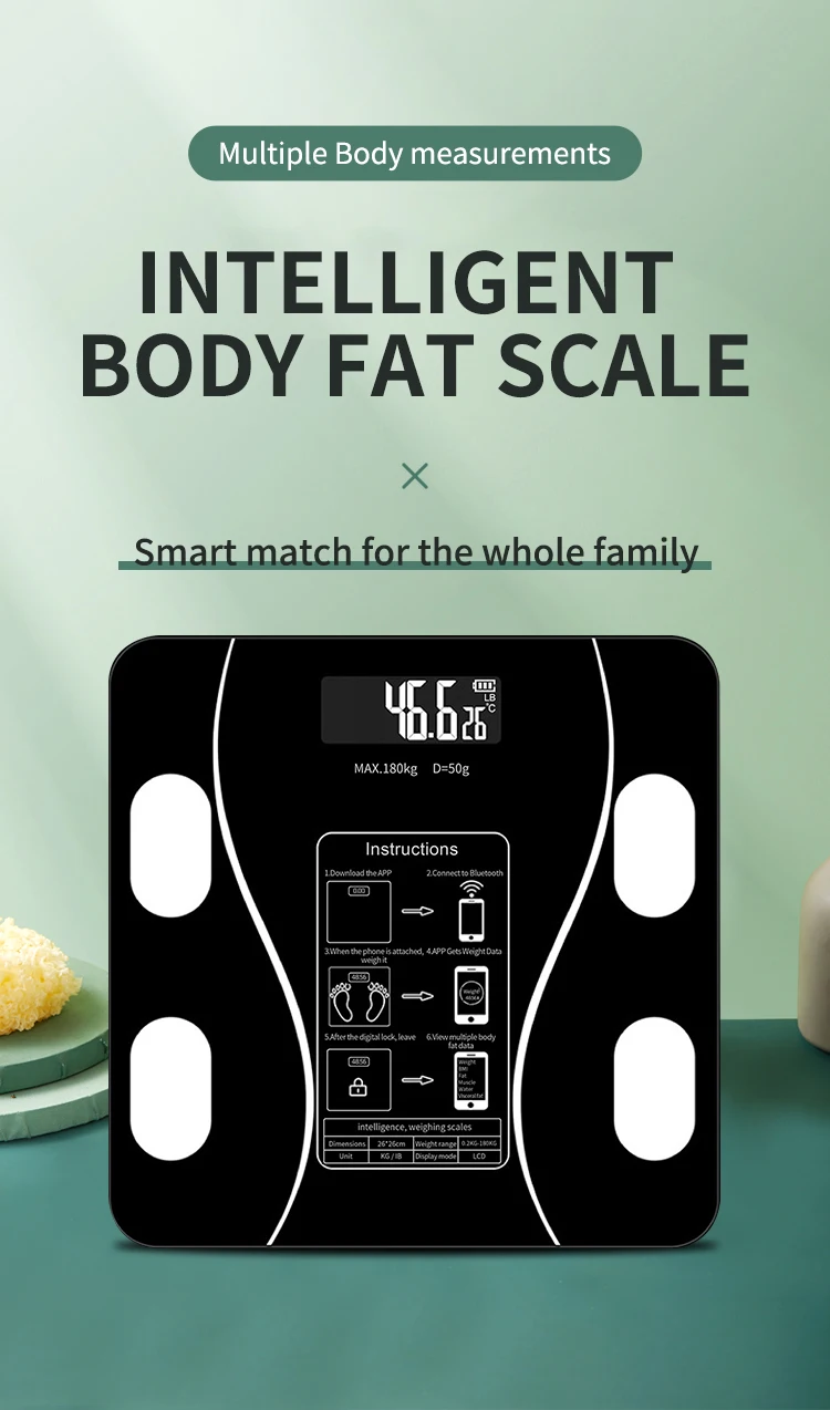Body Fat Scale Body Scales Smart Wireless Digital Bathroom Weight Scale ...