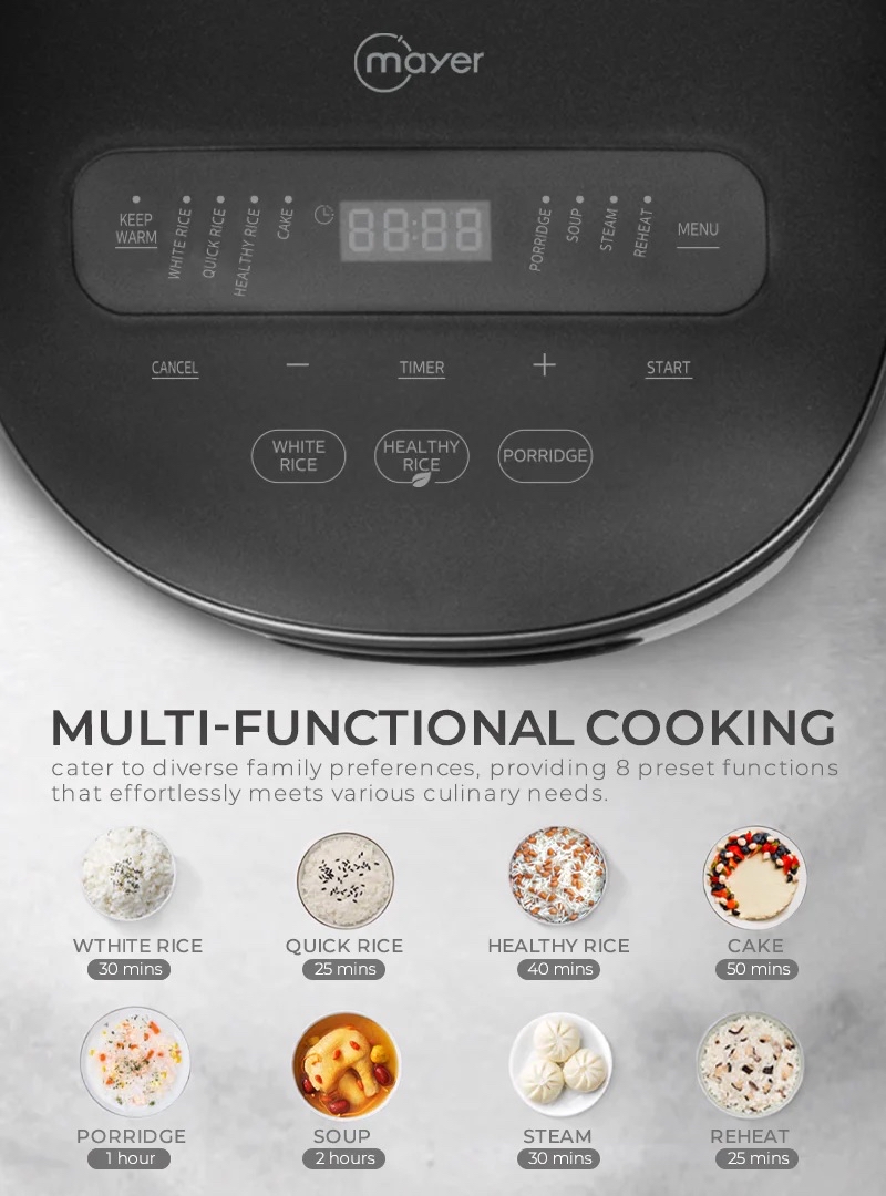 Mayer 1.5L Rice Cooker with Induction Heating MMRC4080IH | Shopee Singapore