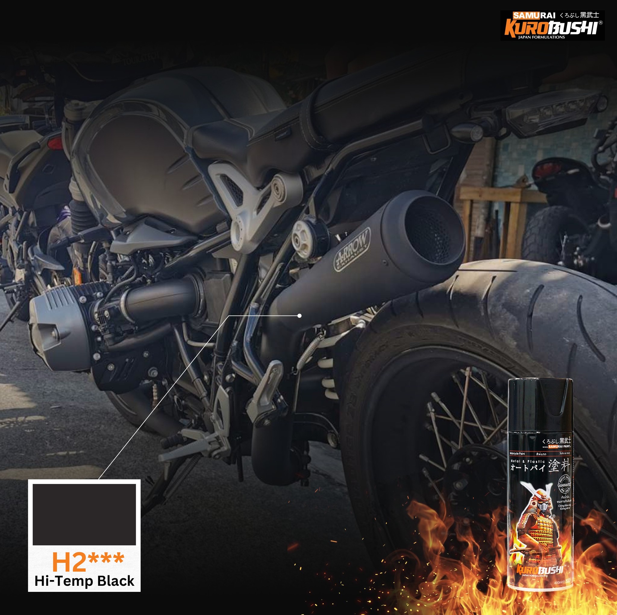 Samurai Paint Hi Temp Heat Resistant Spray Paint (High Temperature ...