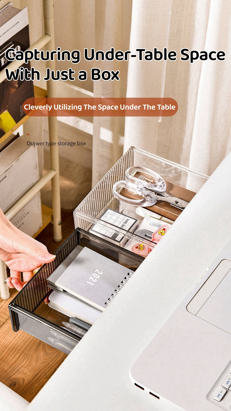 SG Under Table Desk Drawer Stationary Box Self-adhesive Under-drawer ...
