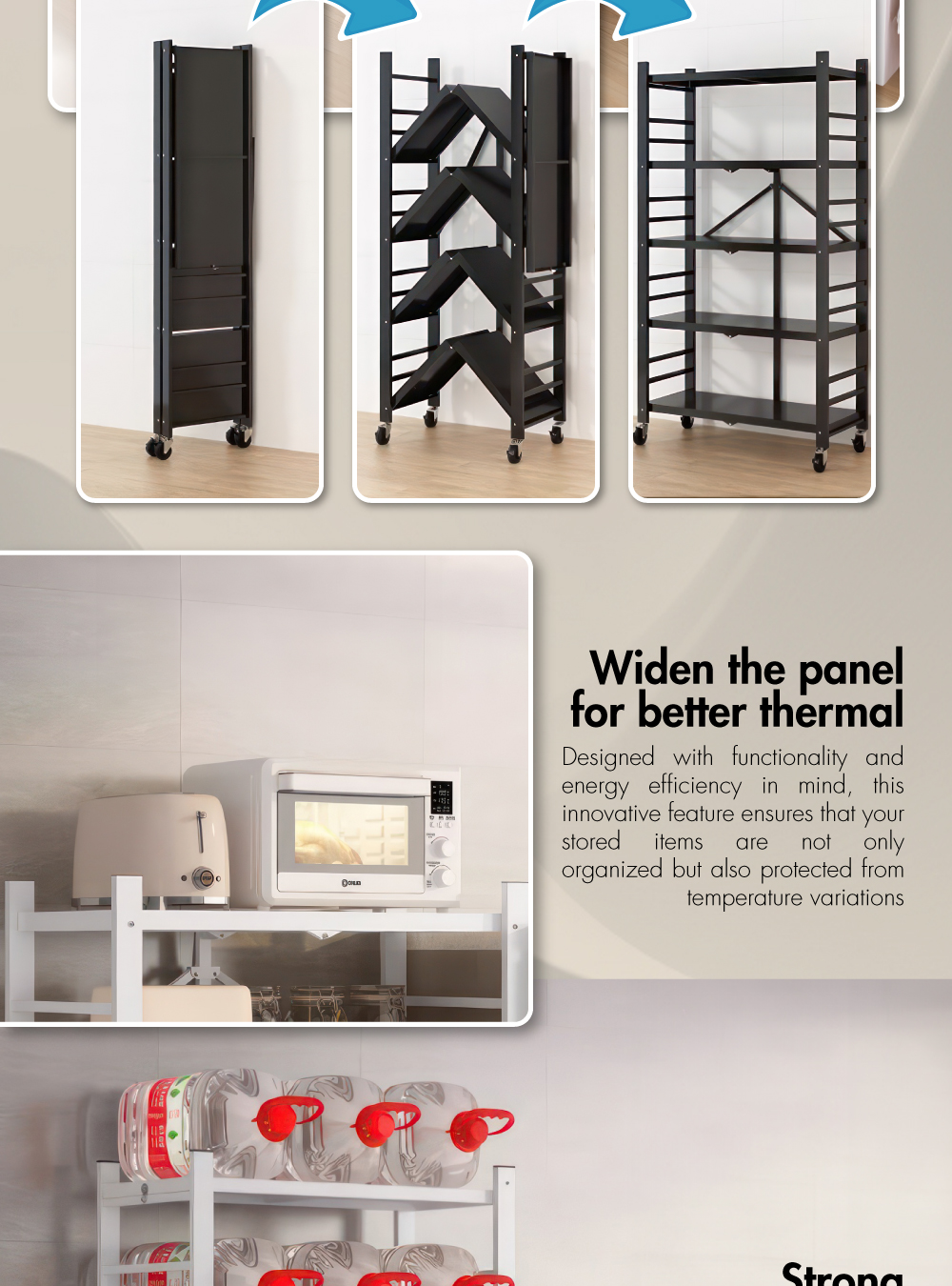 [HOUZE] SLIM 3 | 4 | 5 Tier Parallel Foldable Storage Shelf - Organizer ...