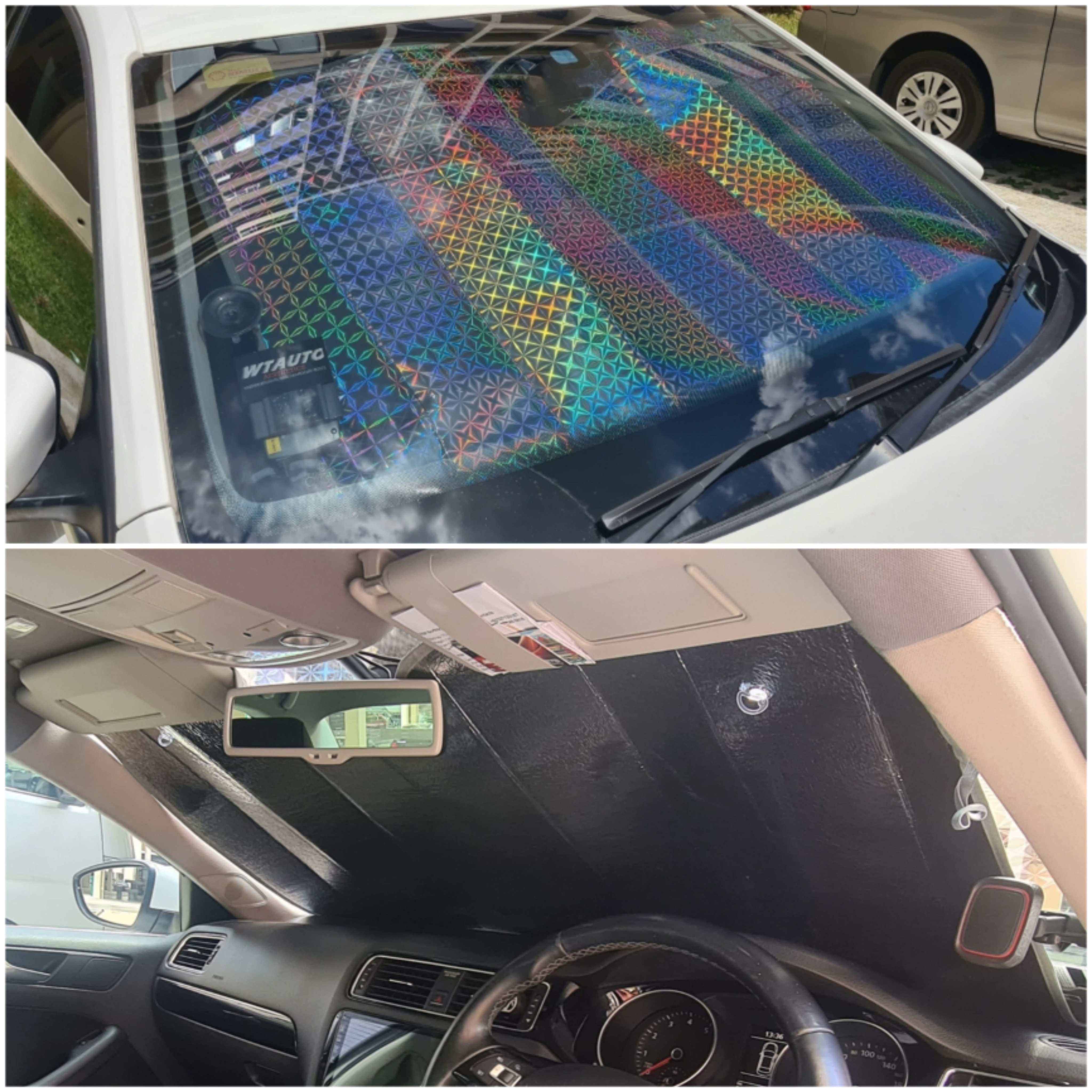 [Support 🇸🇬] Laser Diamond Car Windscreen Windshield UV Sun Shade Heat ...