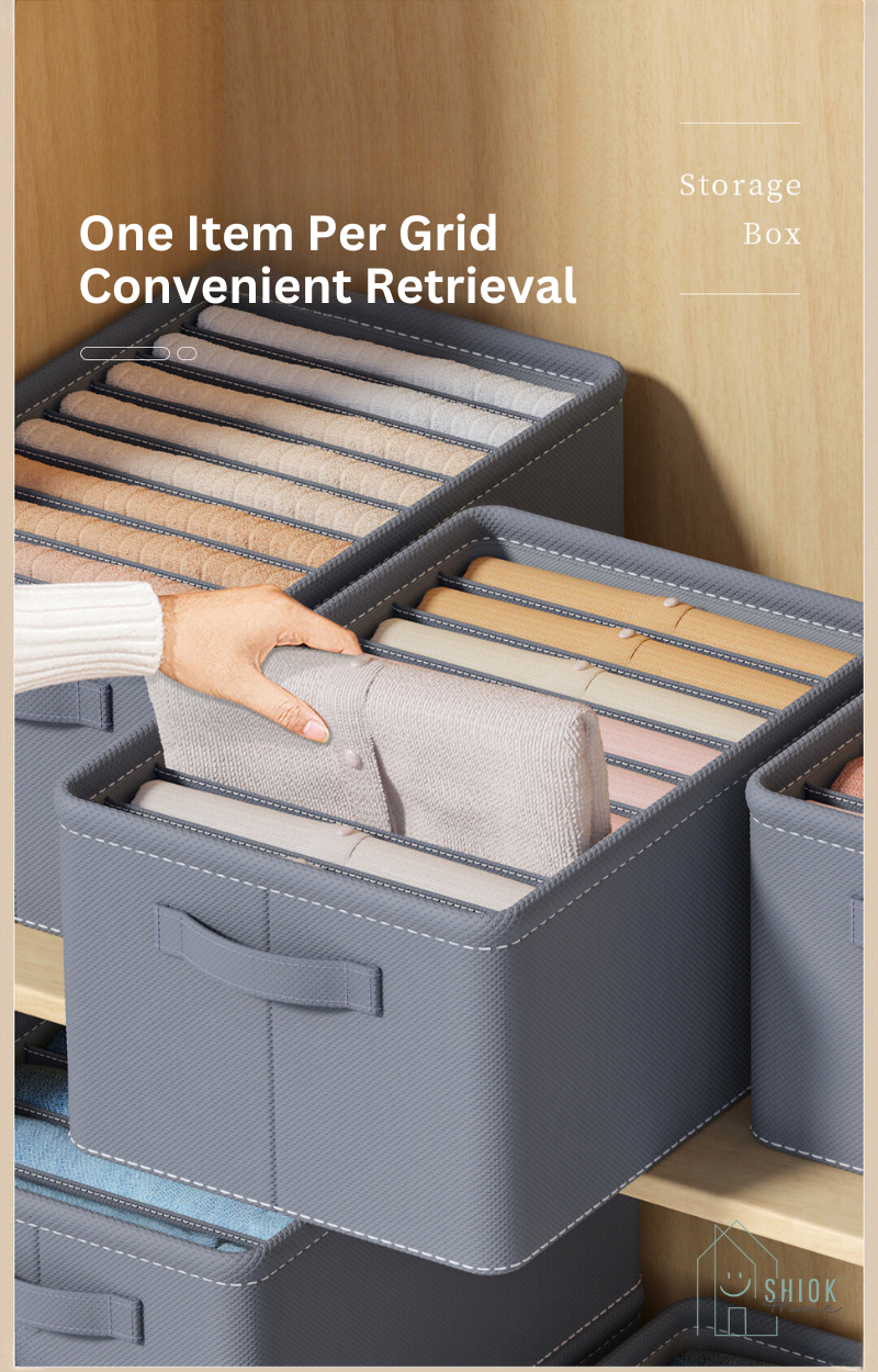 🇸🇬 Ready Stock Foldable Clothe Storage Box Clothing Jean Pant Underwear ...