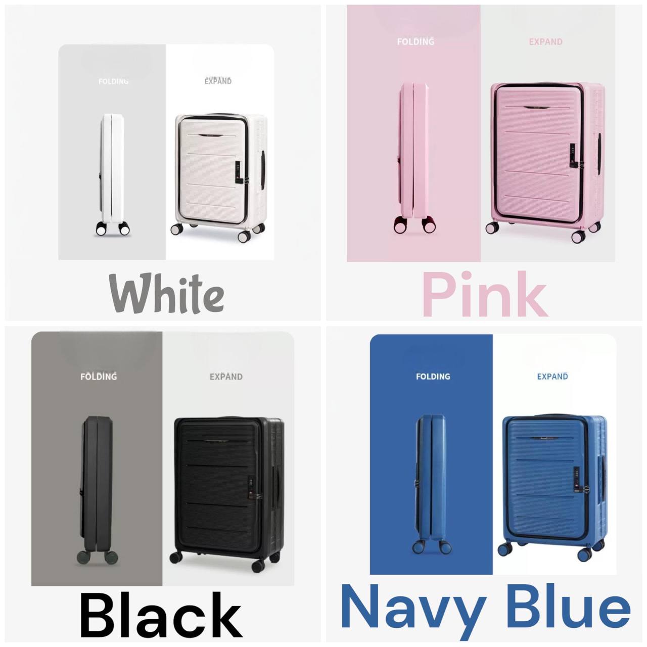 [SG Seller] Collapsible Travel Luggage Cabin Bag Lightweight Hard Shell ...