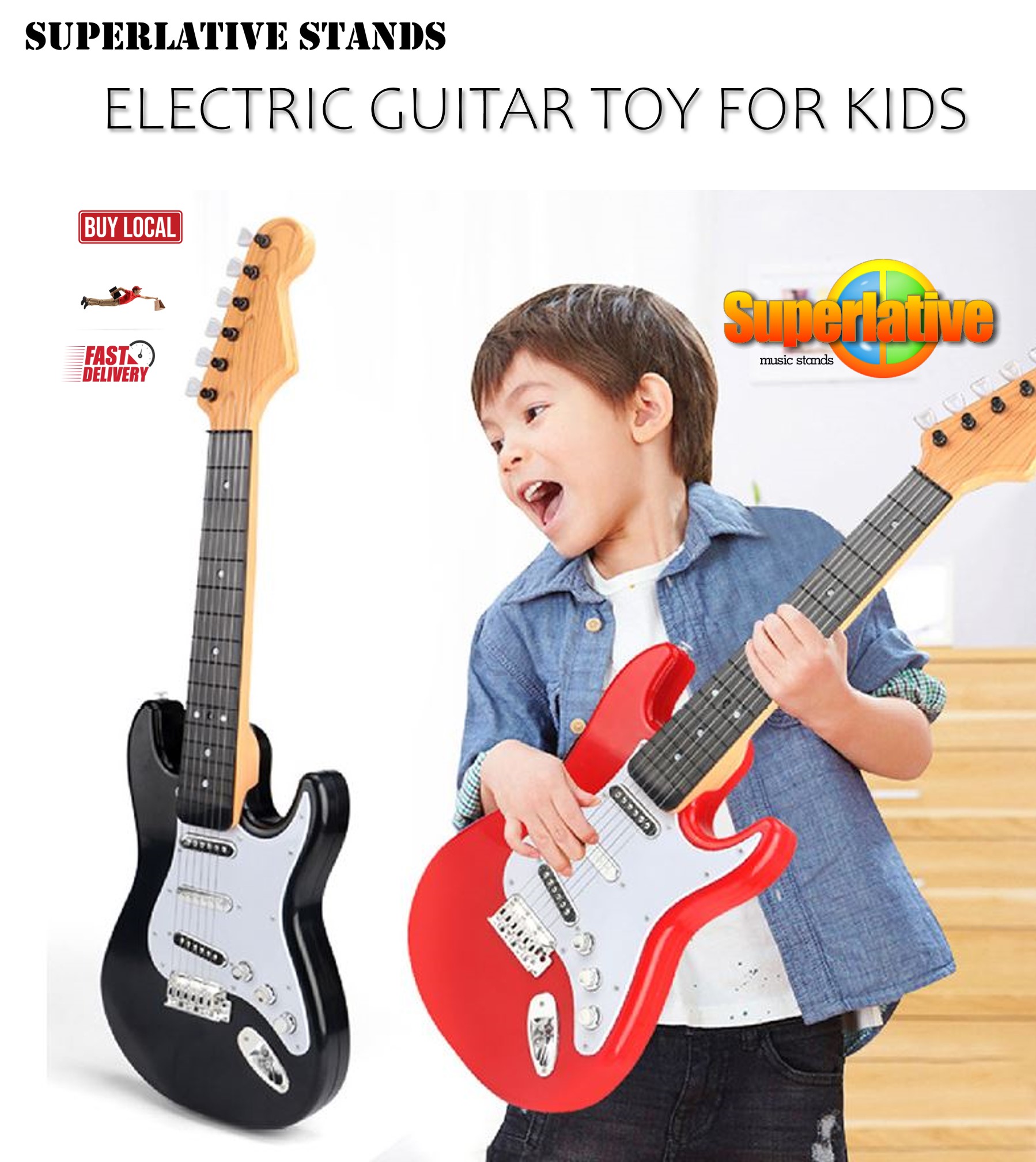 Toy Guitar Educational Music Instrument Kids Lights Sounds Intuitive ...