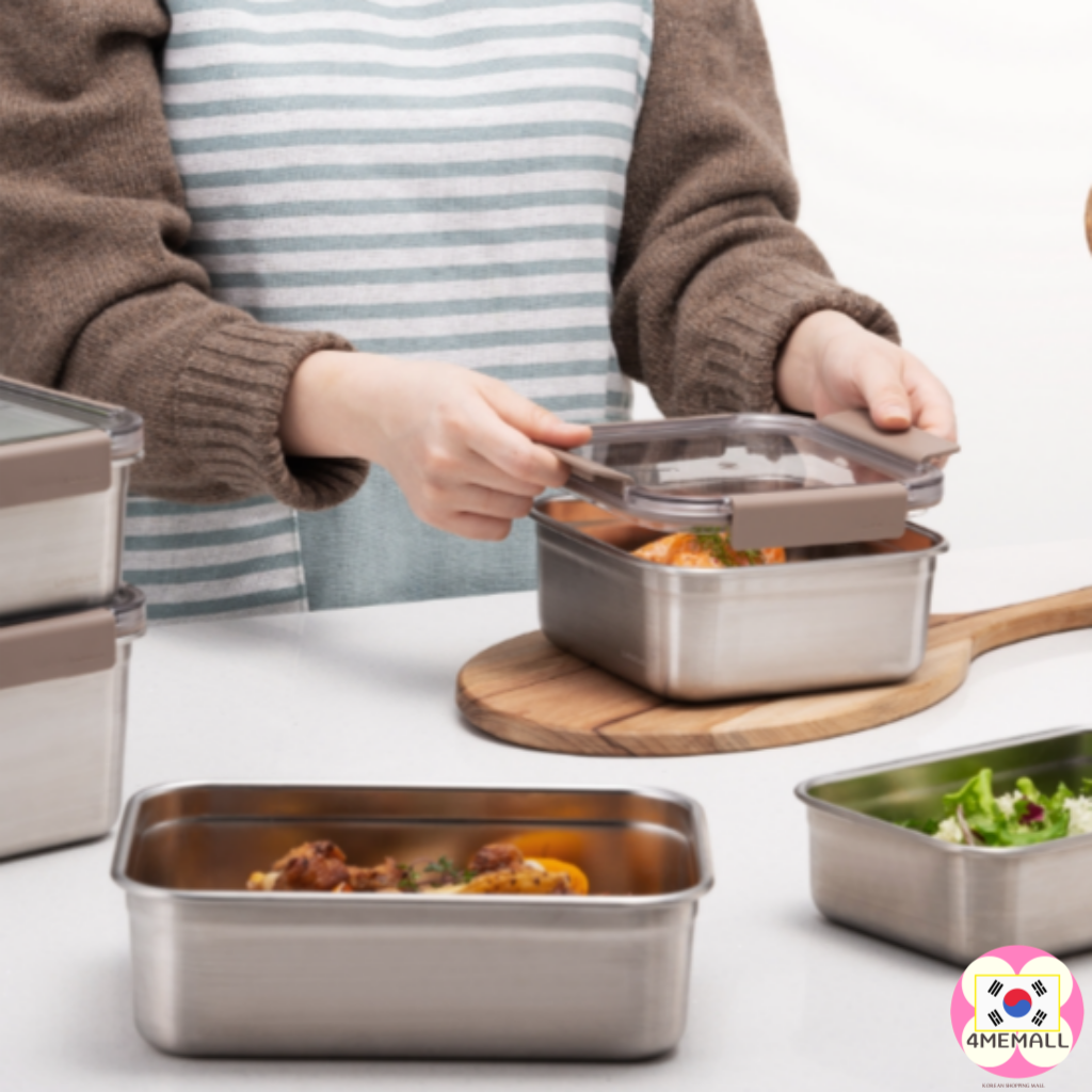 LocknLock Stainless Steel Modular Stainless Steel Airtight Container ...